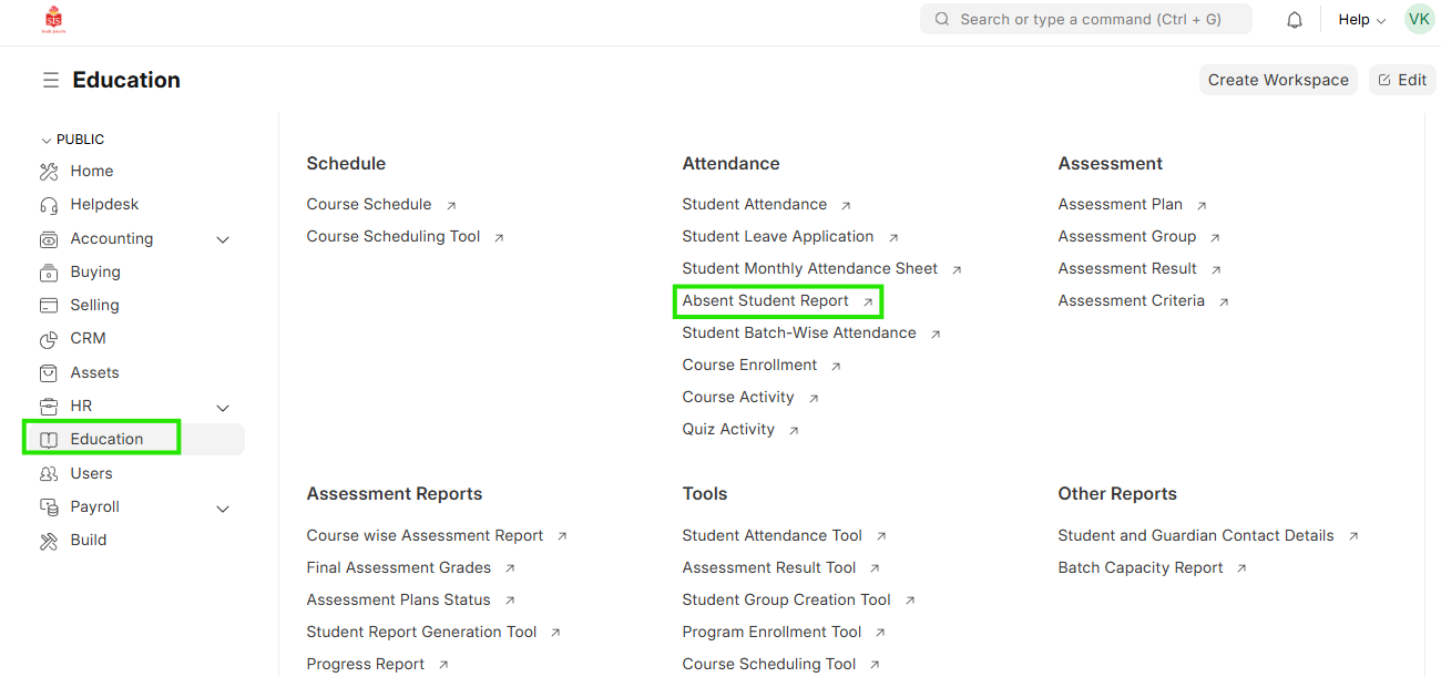 ED-Generating Absent Student Report